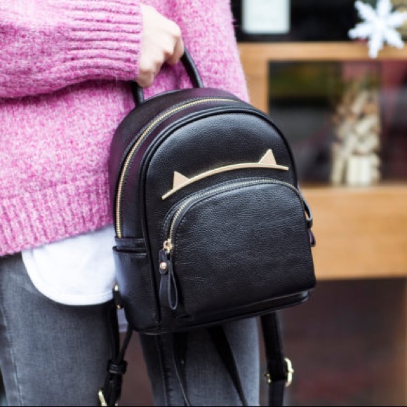 Bags | Pink Cat Ear Mini Backpack | Poshmark